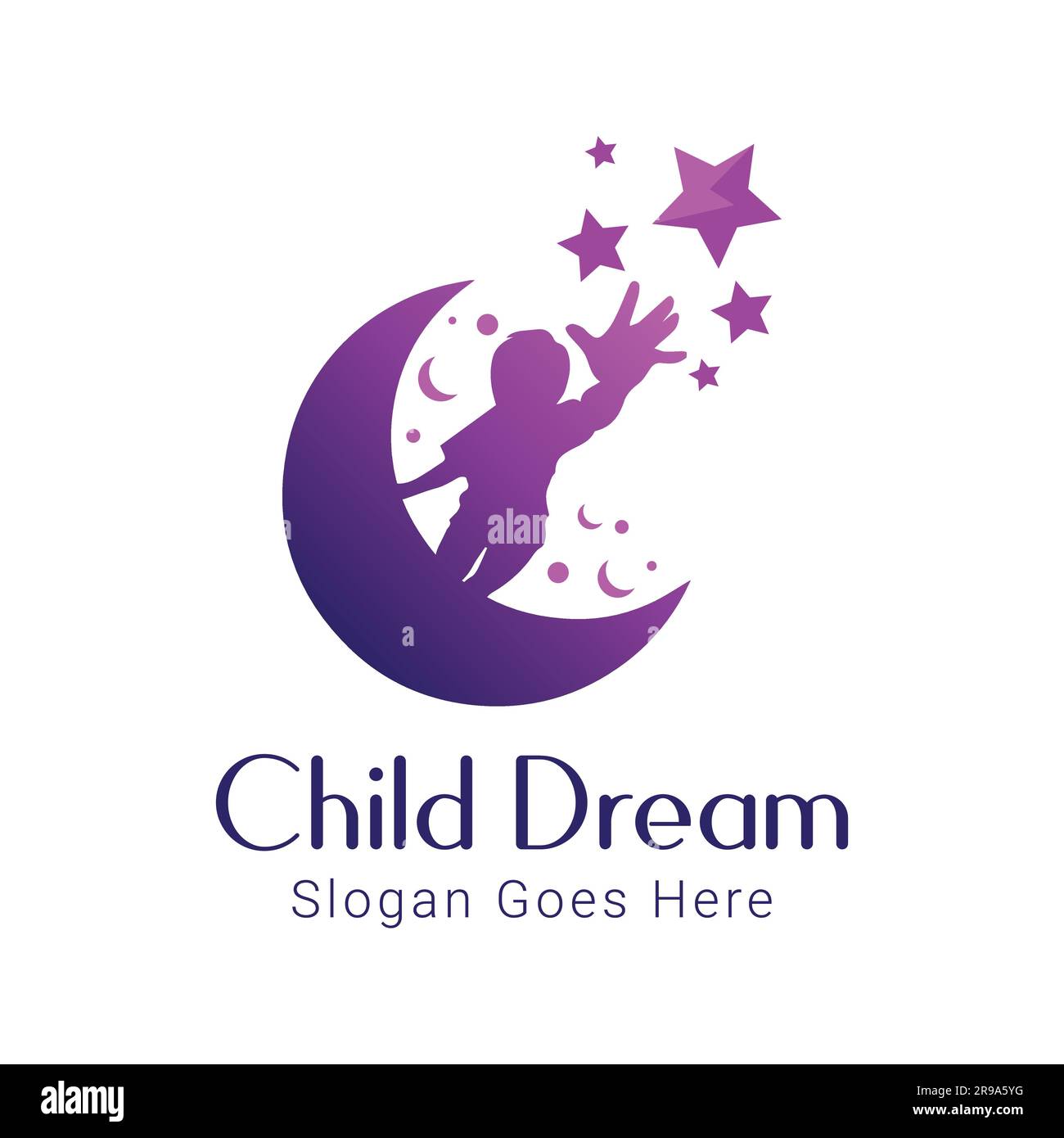 Child Dream Logo Design Child Reaching Dream Logotype Stock Vector ...