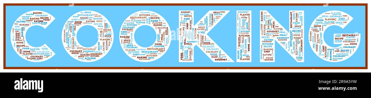 COOKING text filled with related keywords of various sizes. Cooking ...