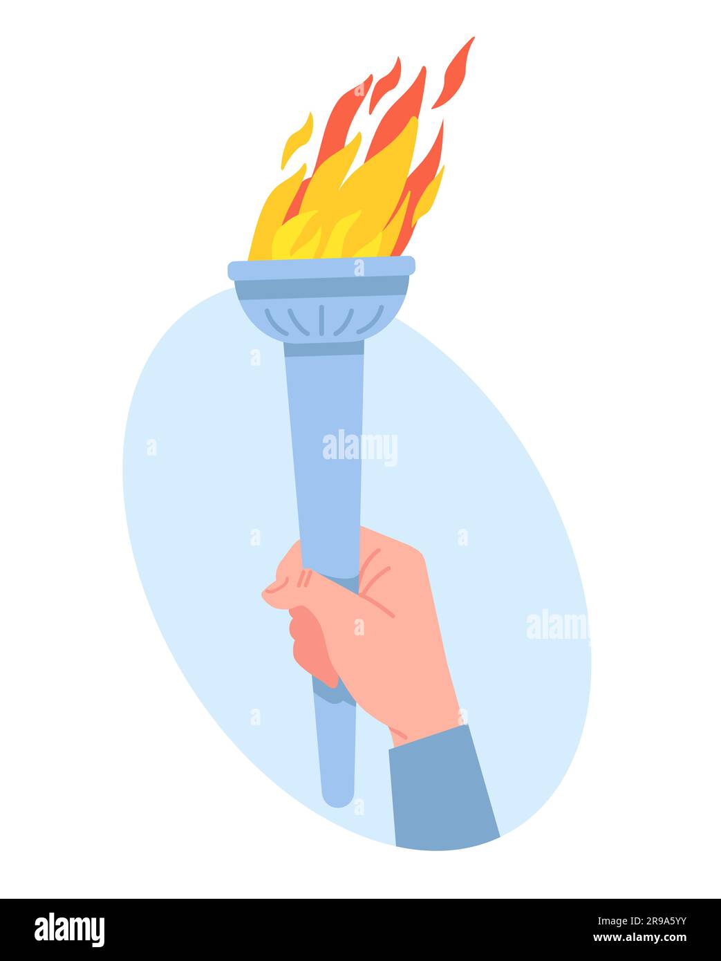 Hand holding torch. Symbol of enlightenment and education. Olympian ...