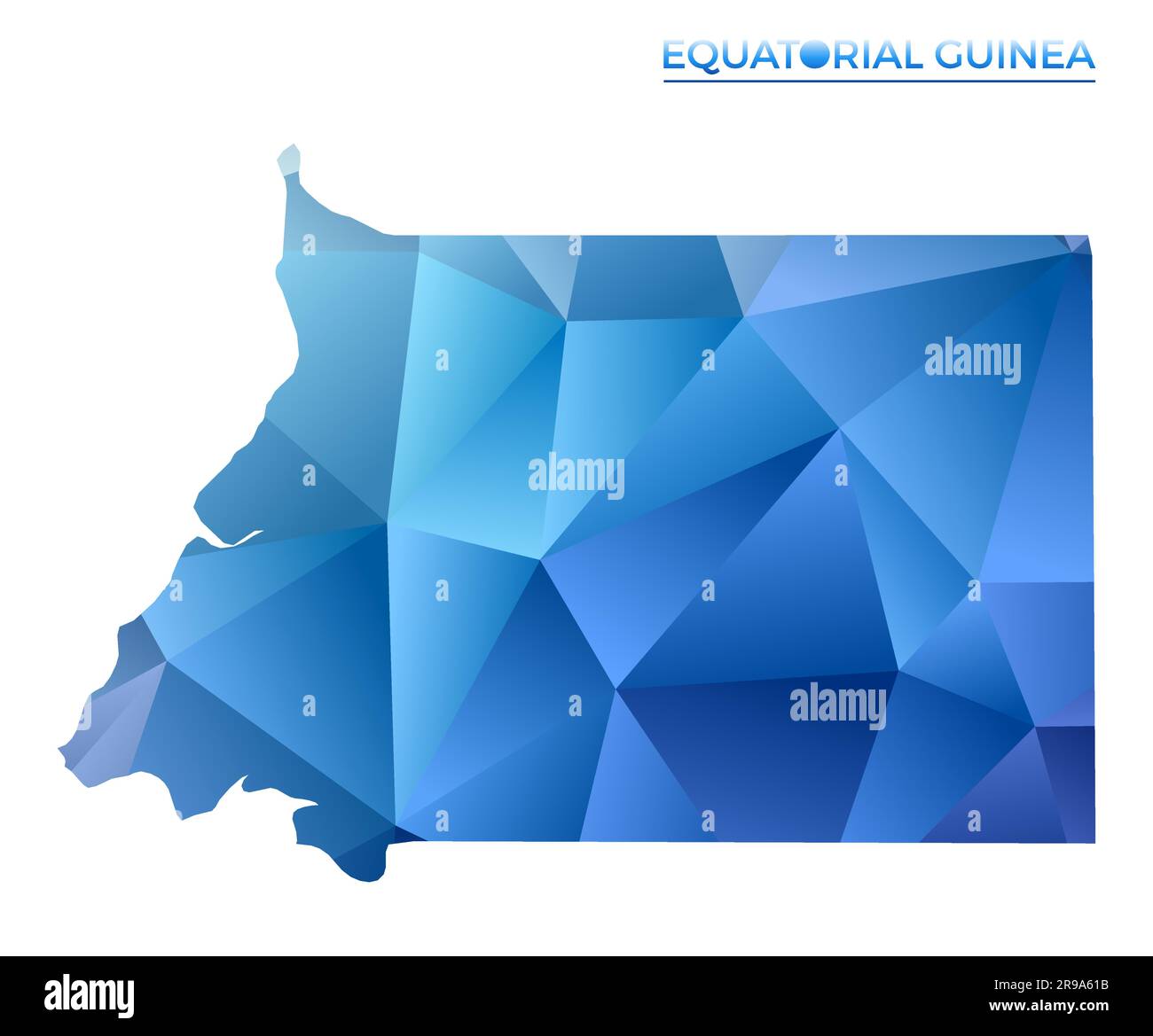 Vector polygonal Equatorial Guinea map. Vibrant geometric country in low poly style. Artistic ...