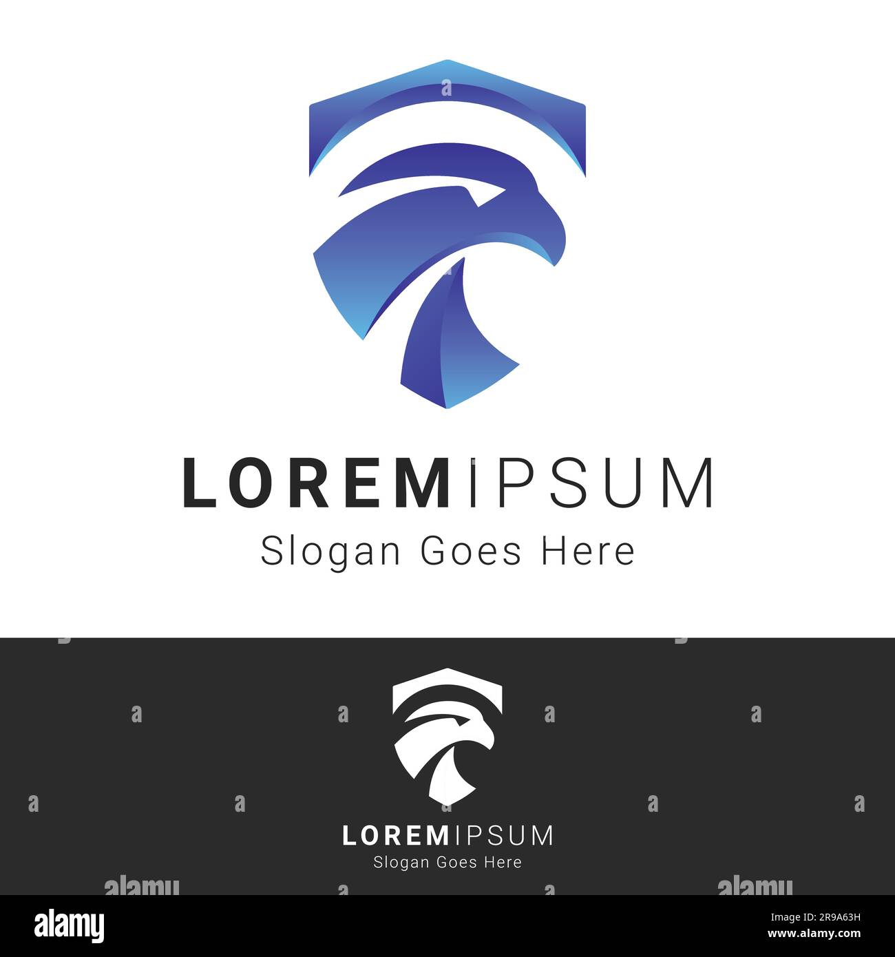 3D Eagle Shield Logo Design Blue Eagle Security Logotype Tach IT Stock Vector Image & Art - Alamy