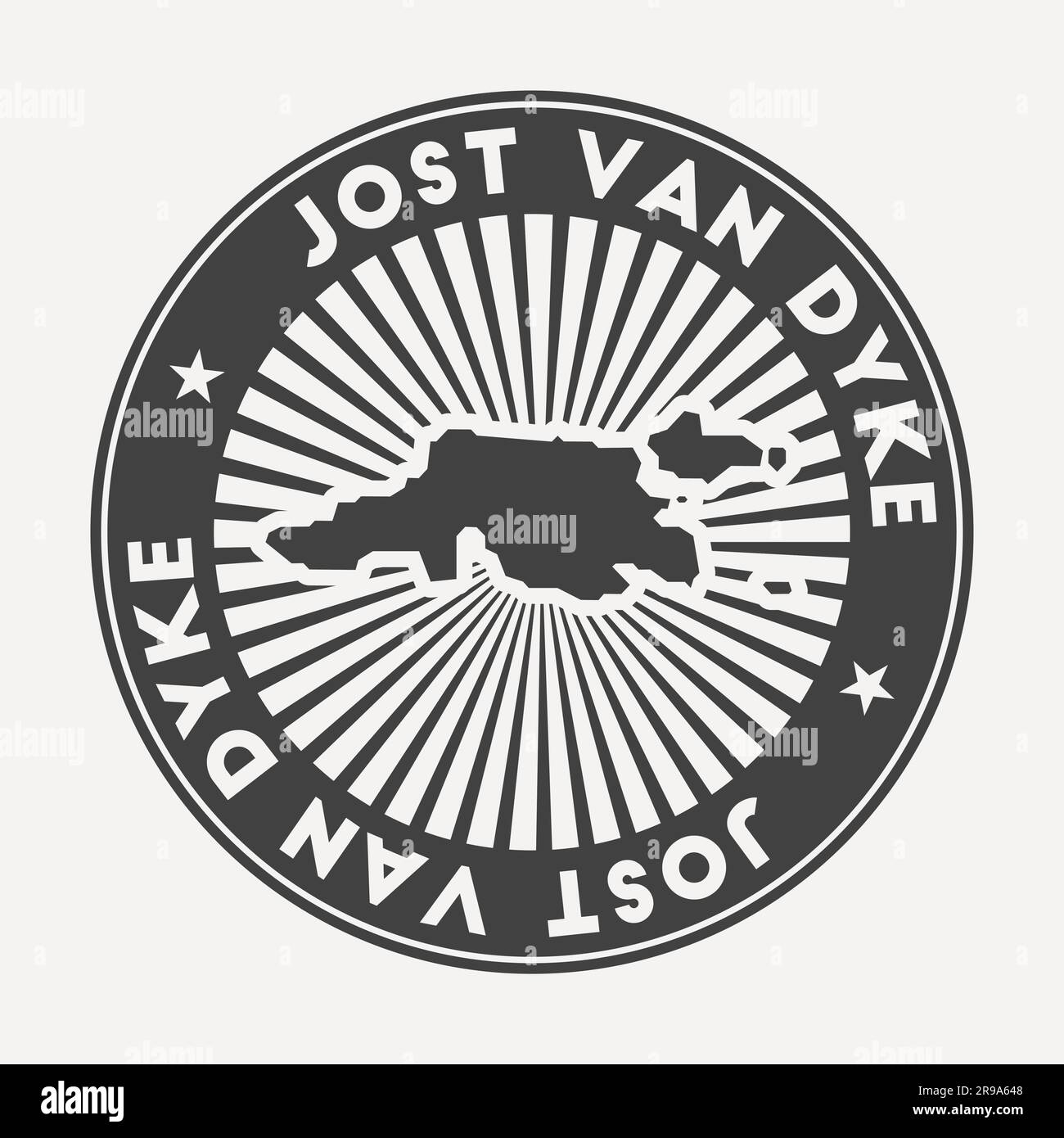 Jost Van Dyke round logo. Vintage travel badge with the circular name ...