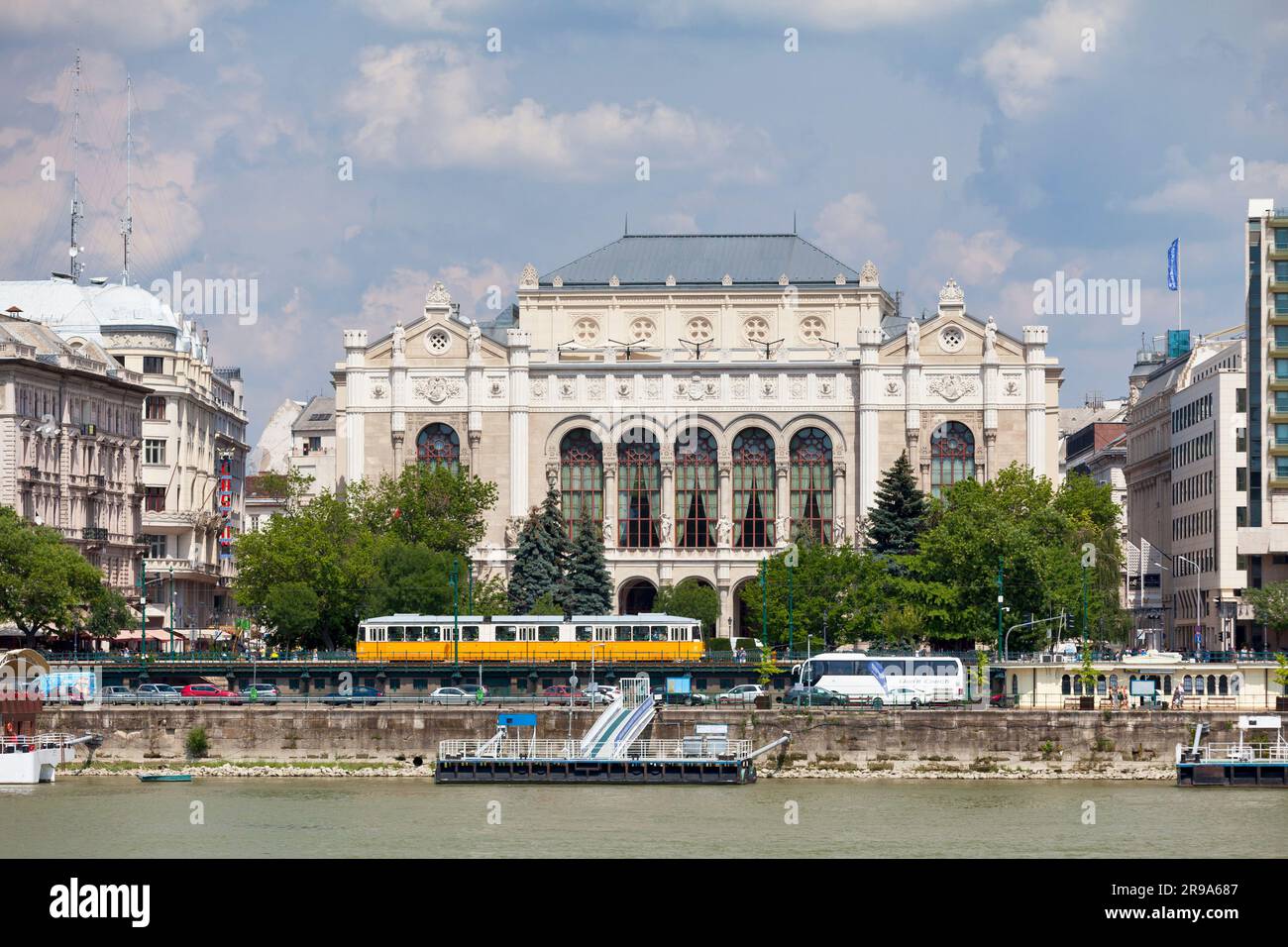 Budapest, Hungary - June 21 2018: The Vigadó Concert Hall is a vast ...