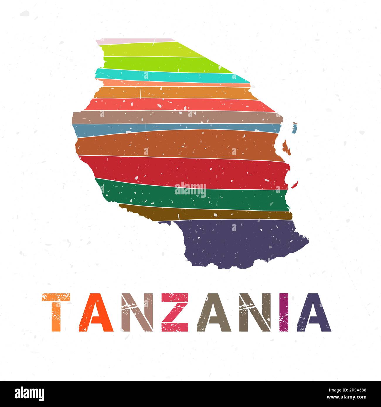 Tanzania map design. Shape of the country with beautiful geometric ...