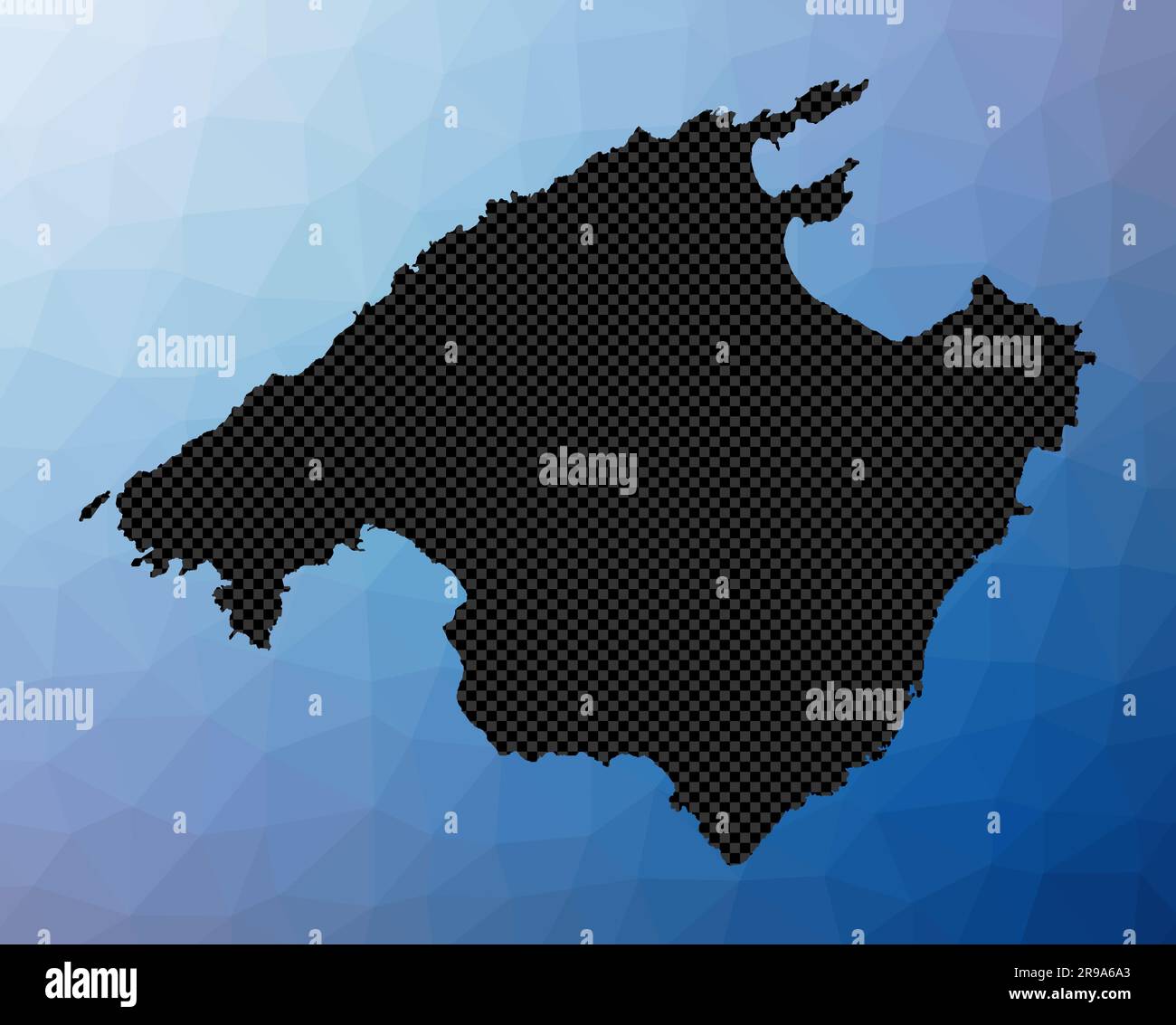Majorca geometric map. Stencil shape of Majorca in low poly style. Cool ...
