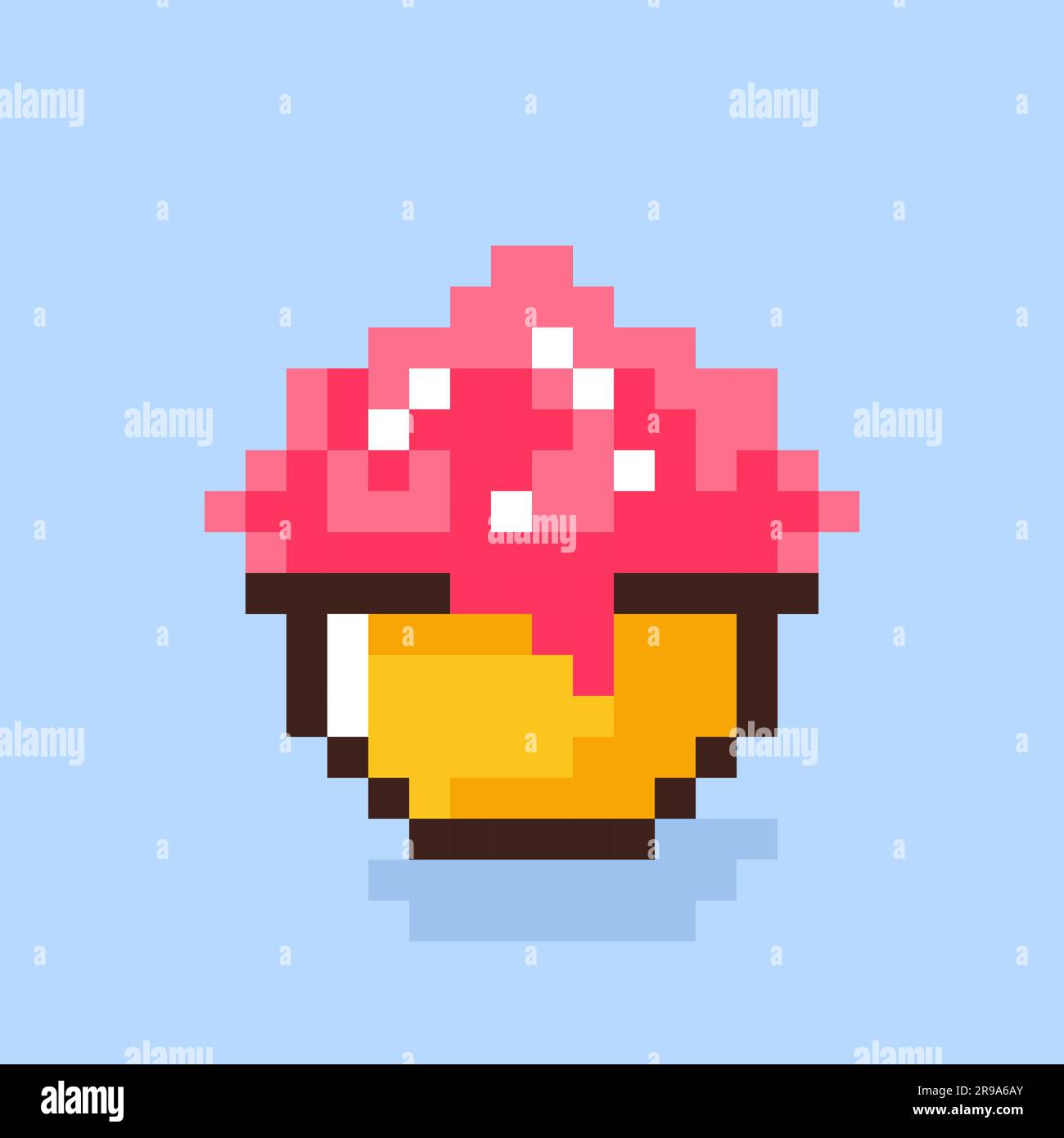 Cupcake icon. Retro 80s pixel art. Flat style Stock Vector Image & Art ...