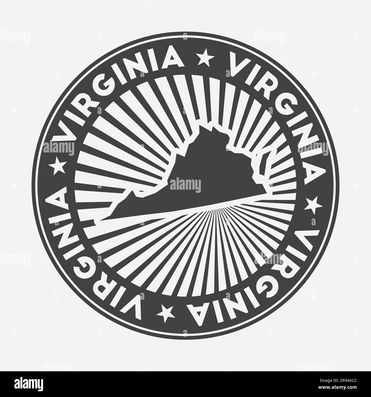 Virginia round logo. Vintage travel badge with the circular name and ...