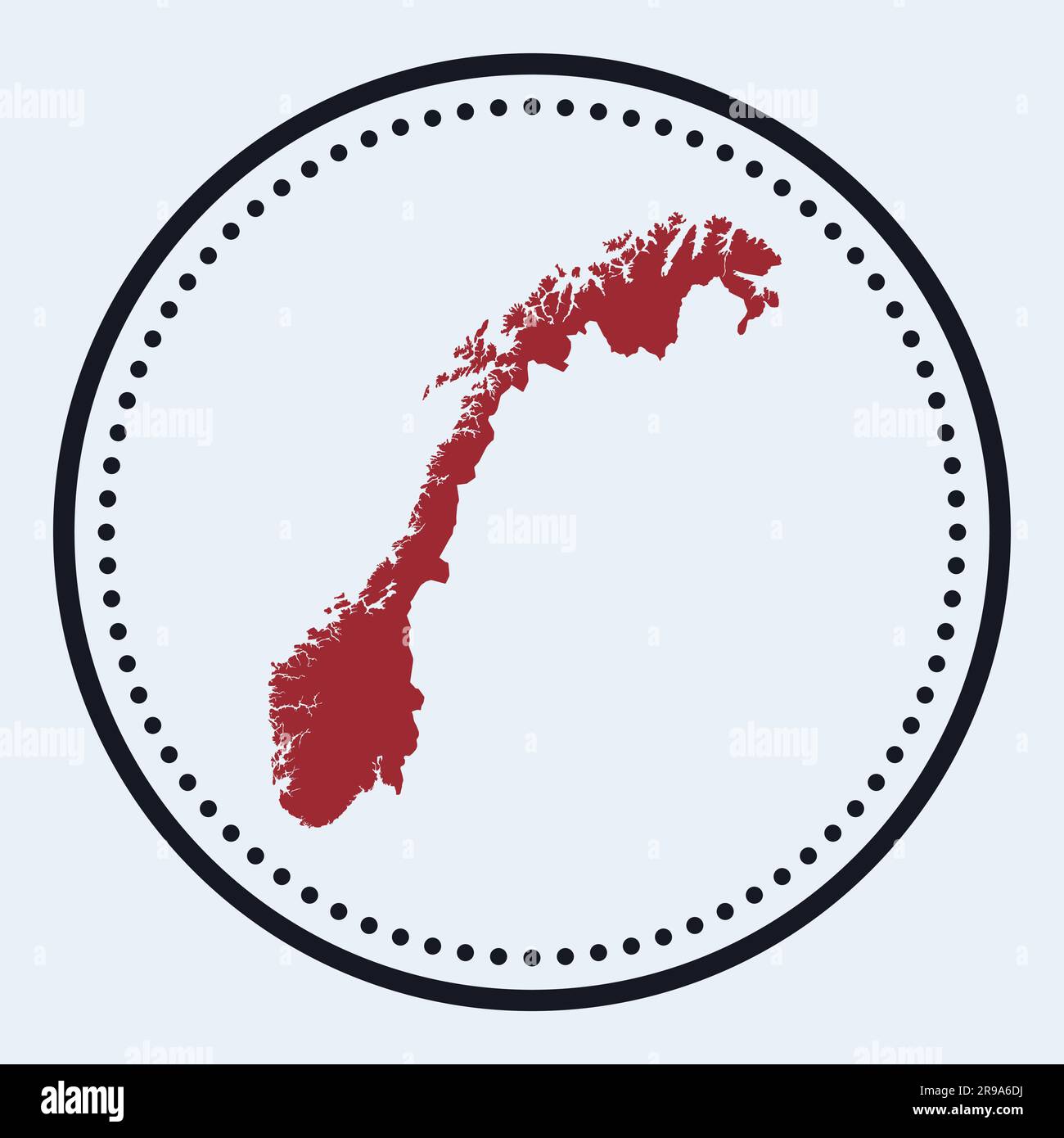 Norway round stamp. Round logo with country map and title. Stylish ...