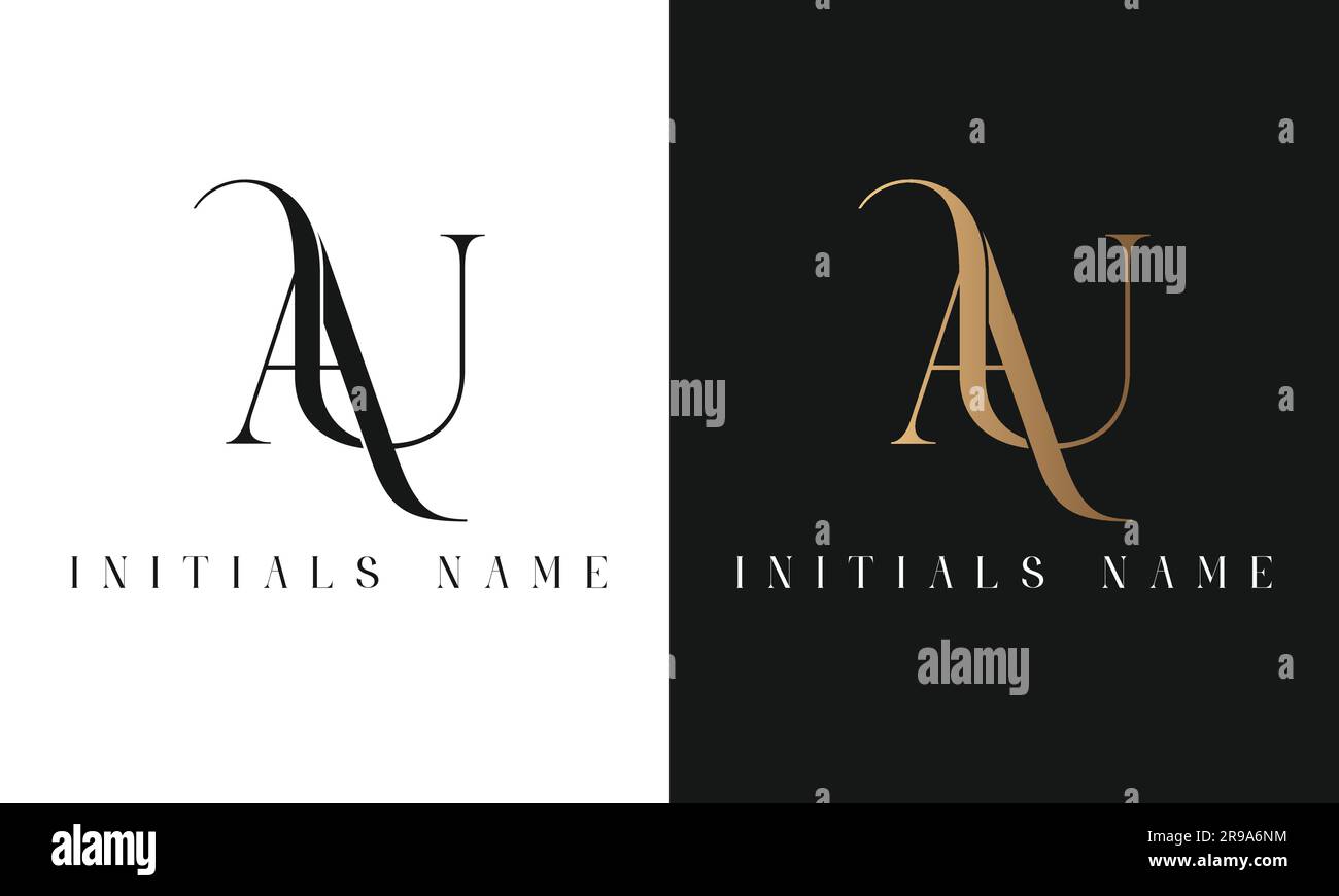 U a u monogram logo hi-res stock photography and images - Alamy