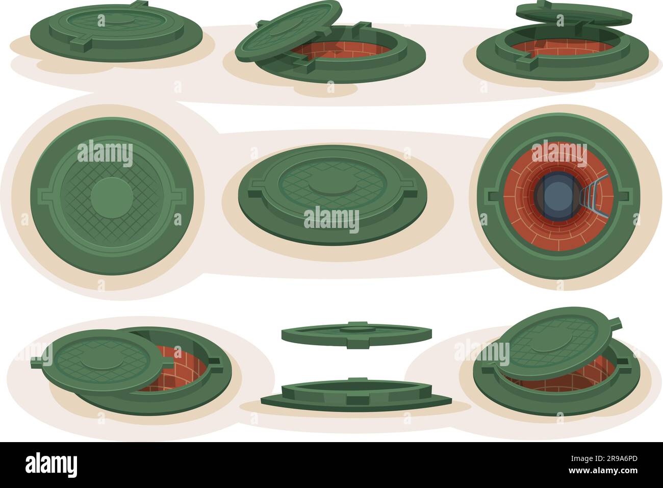 Sewer manhole. Sewage system protection for city round steel forms ...