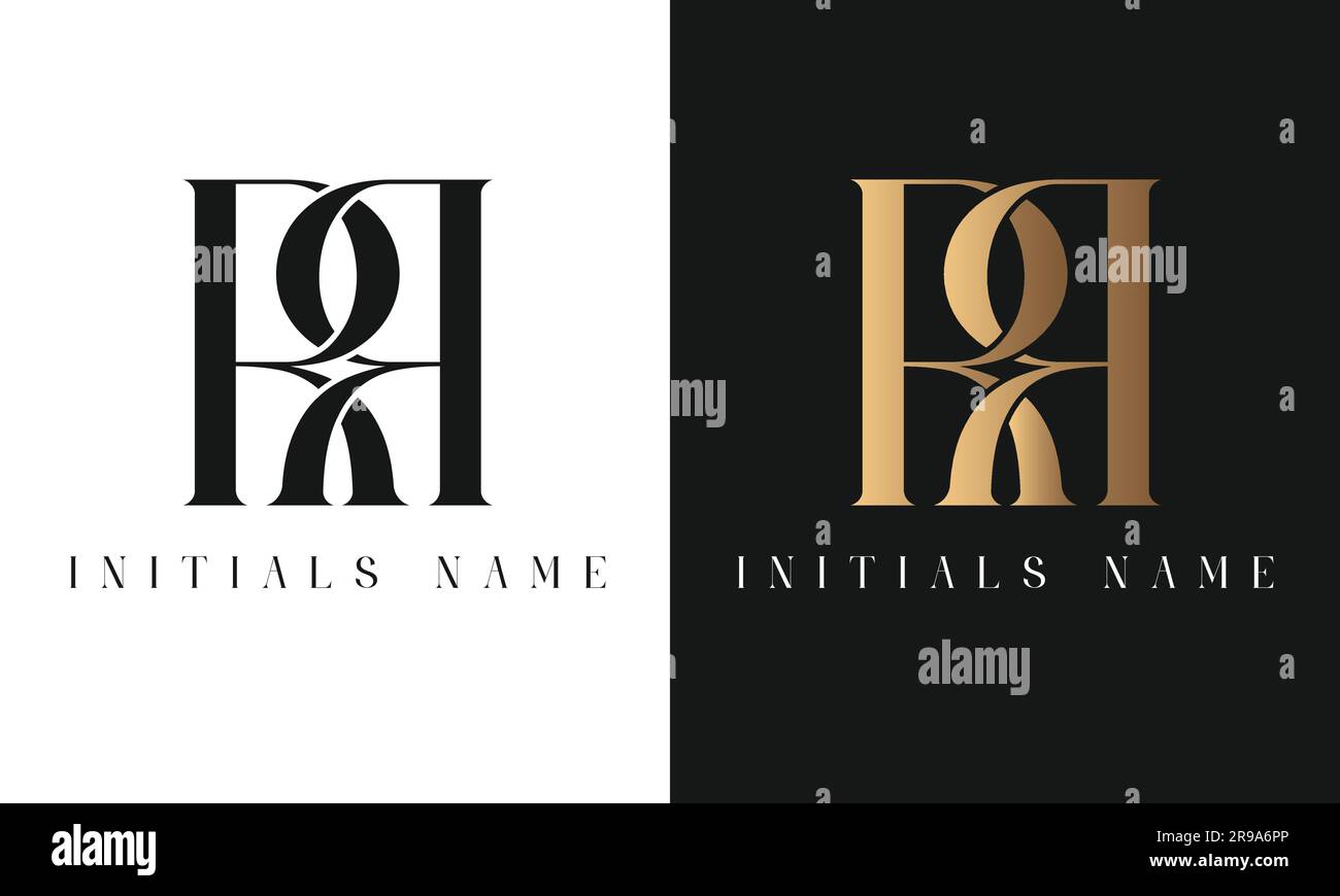 Luxury Initial R R Monogram Text Letter Logo Design Stock Vector Image ...