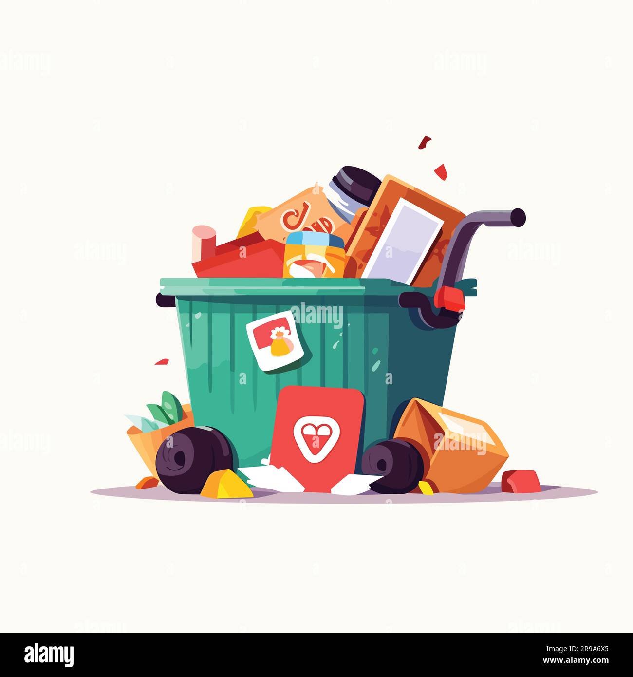 Trashcan vector vectors hi-res stock photography and images - Alamy