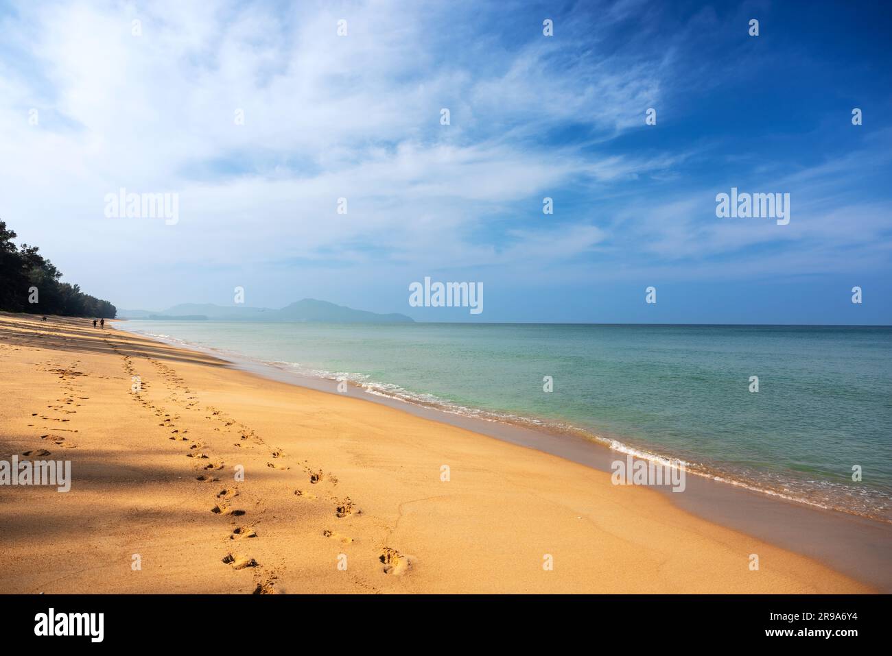 Magnificent beach northwest of Phuket in Thailand. Huge beach and ...