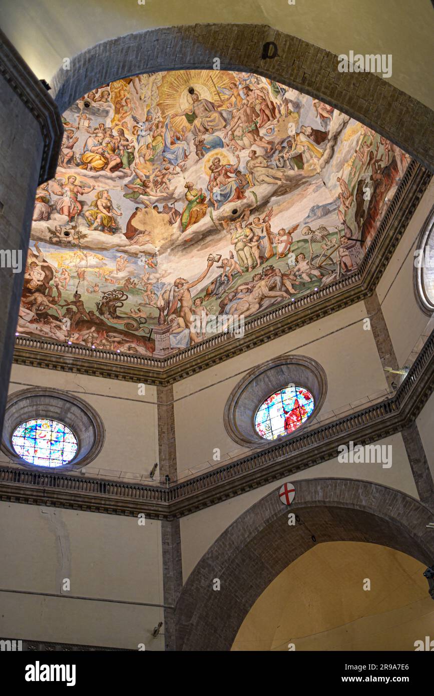 Florence, Italy - 21 Nov, 2022: 'The Last Judgement' painting on the ...