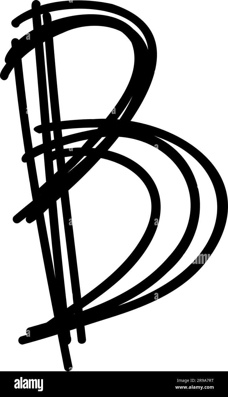 Hand drawn B letter latin english Stock Vector Image & Art - Alamy