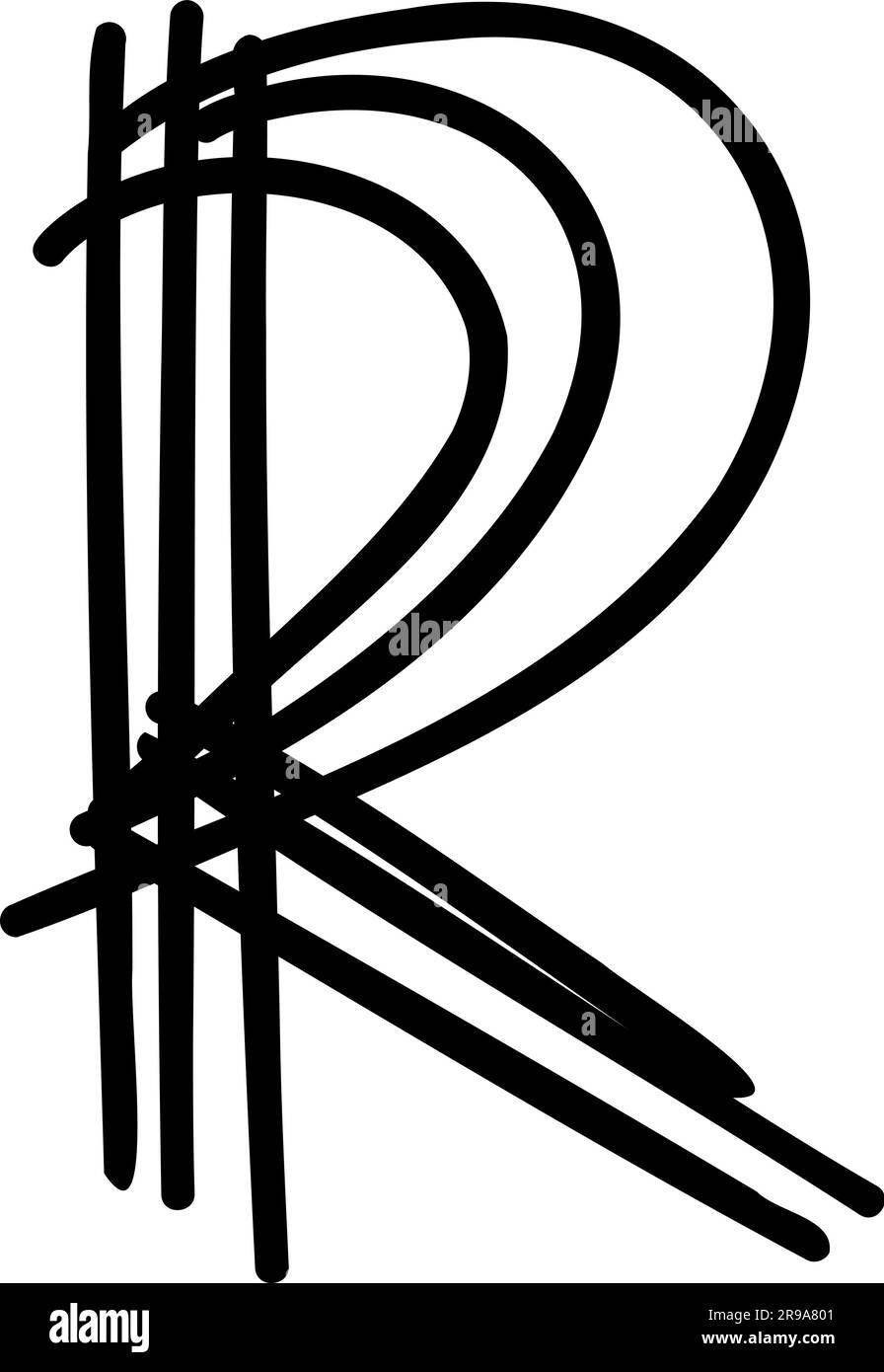 Hand drawn R letter latin english Stock Vector Image & Art - Alamy