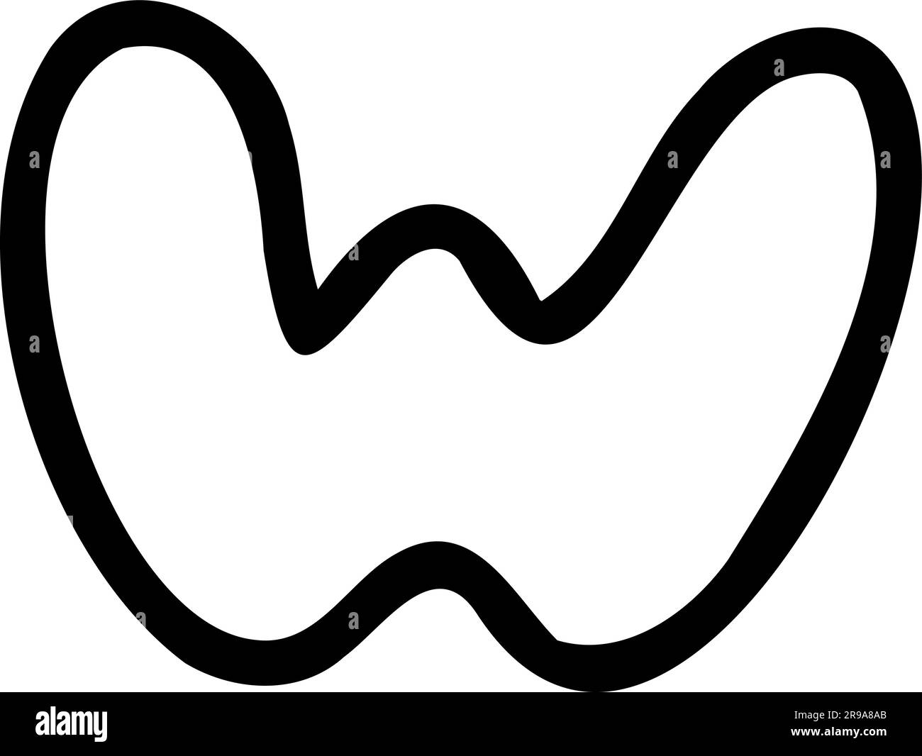 Outline W letter of latin english font Stock Vector Image & Art - Alamy