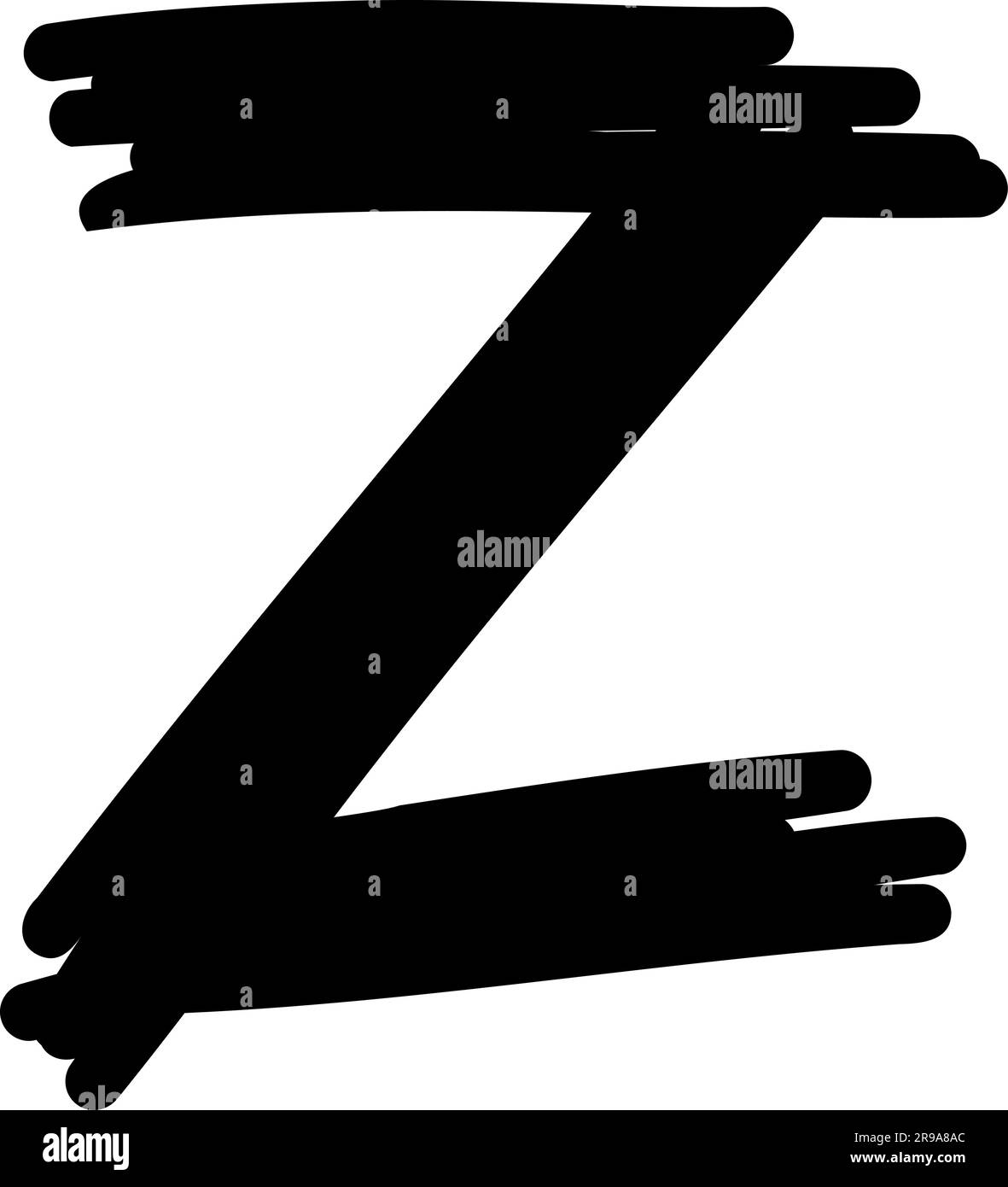 Brush stroke Z letter latin english Stock Vector Image & Art - Alamy