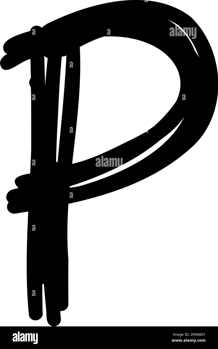 Brush stroke P letter latin english Stock Vector Image & Art - Alamy