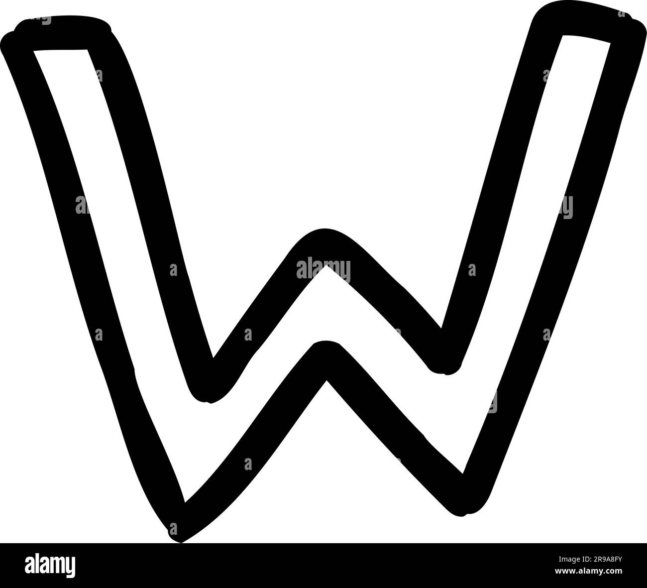 Capital W letter of latin english outline font Stock Vector Image & Art ...