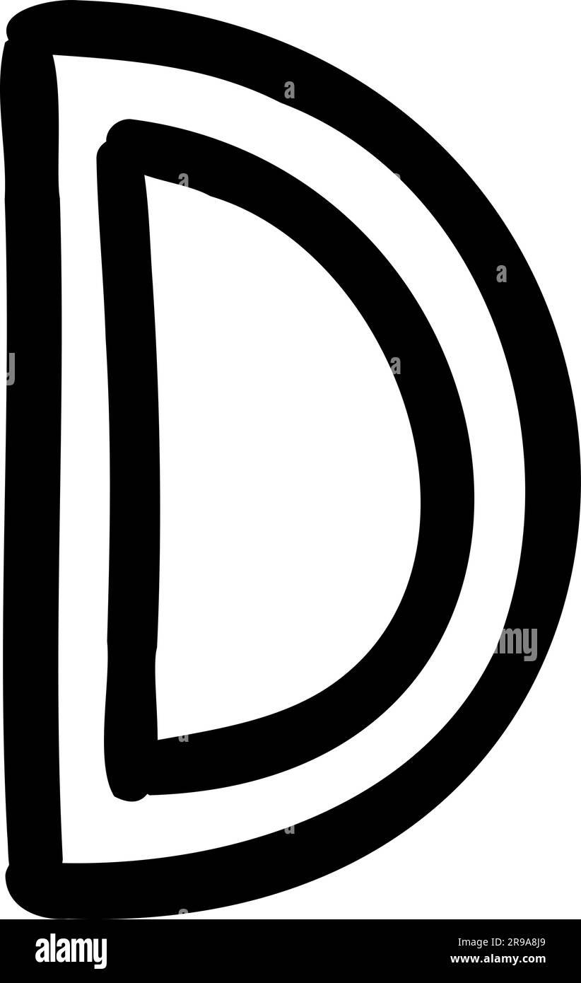 Capital D letter of latin english outline font Stock Vector Image & Art ...