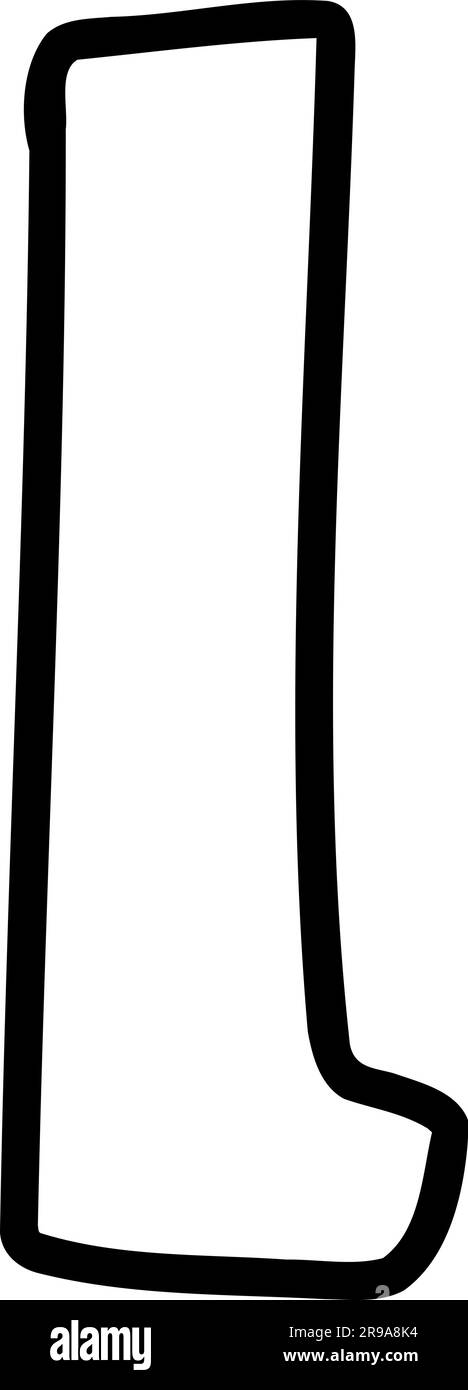 Cartoon L letter of latin english outline abc Stock Vector Image & Art ...