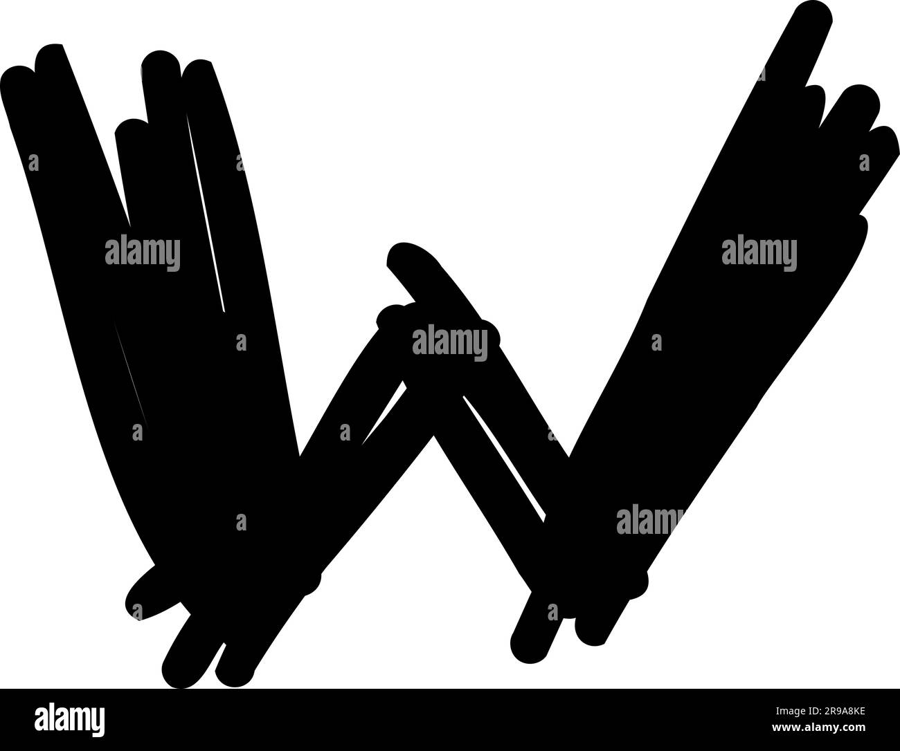 Brush stroke W letter latin english Stock Vector Image & Art - Alamy