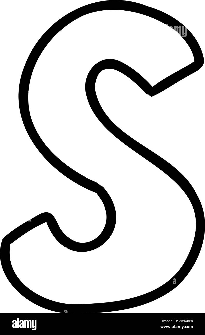 Cartoon S letter of latin english outline abc Stock Vector Image & Art ...