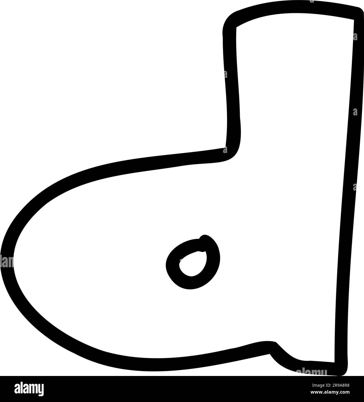 Cartoon d letter of latin english outline abc Stock Vector Image & Art ...