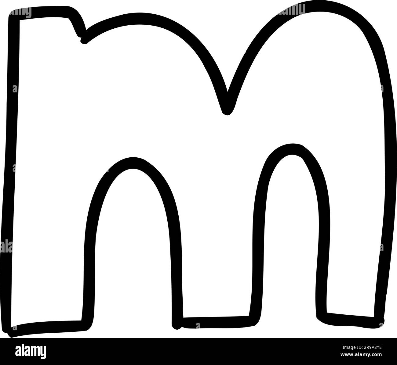 Cartoon m letter of latin english outline abc Stock Vector Image & Art ...