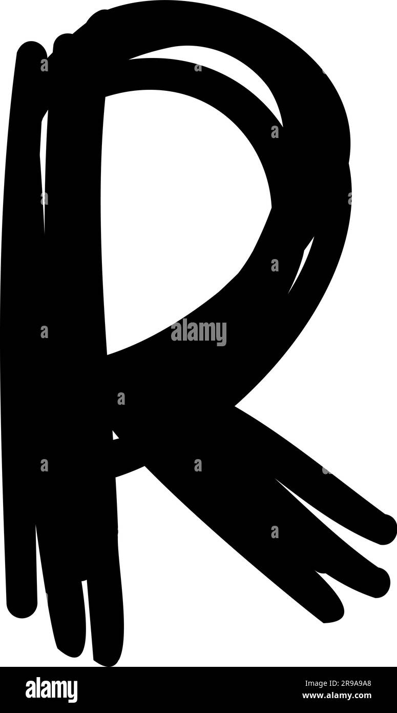 Brush stroke R letter latin english Stock Vector Image & Art - Alamy