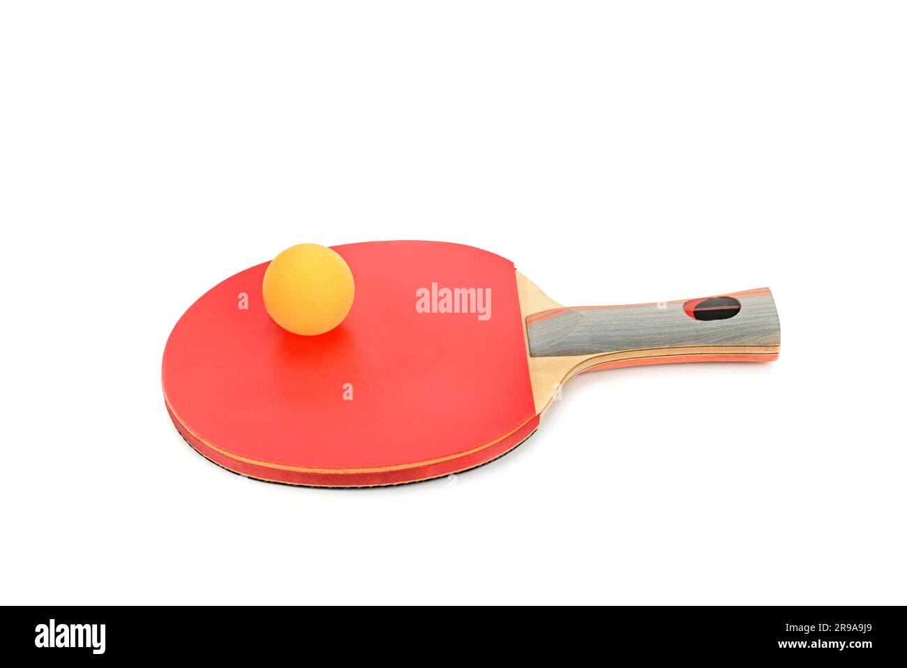 Ping-pong racket and ball isolated on white background Stock Photo - Alamy