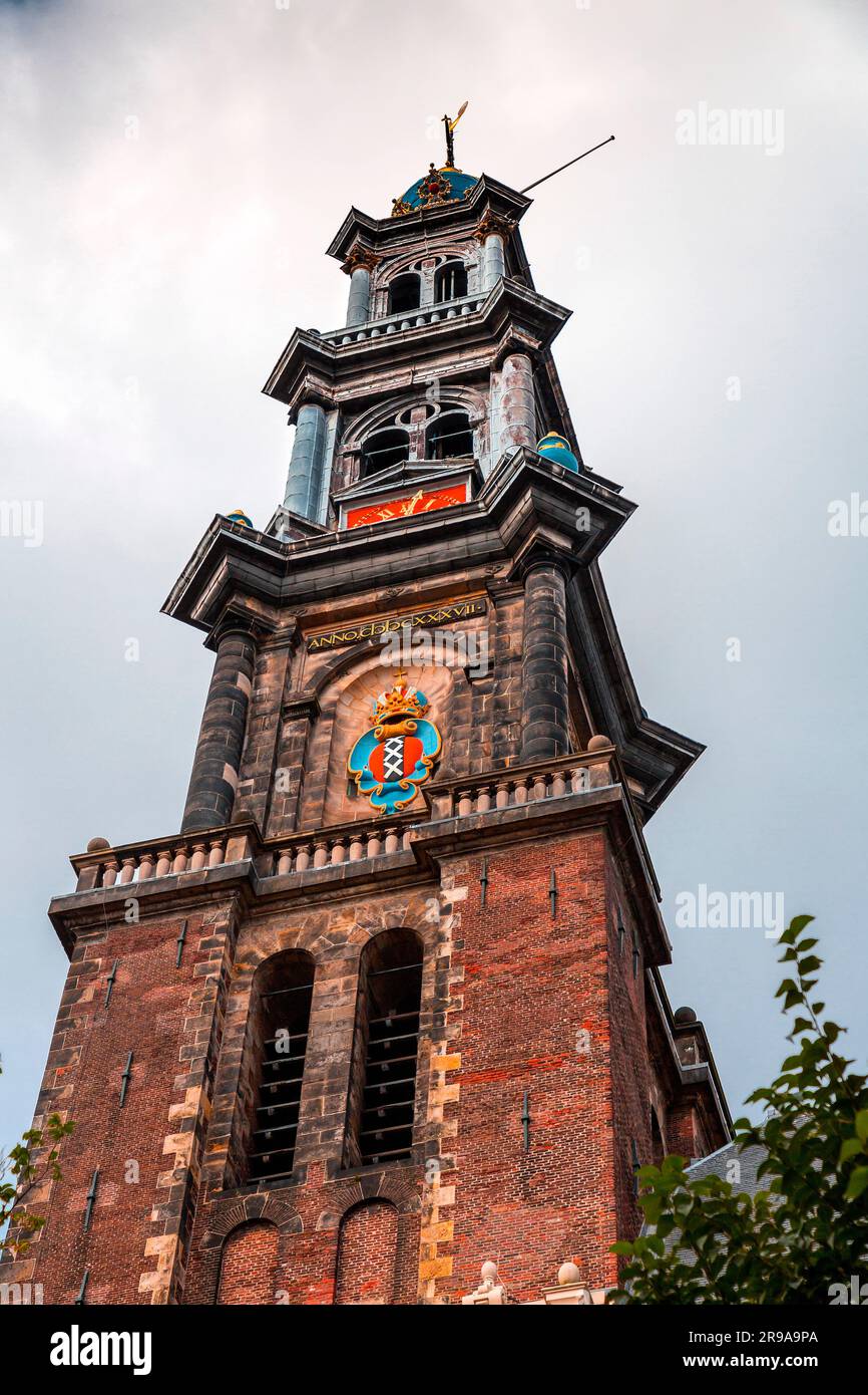 Amsterdam, NL - October 10, 2021: The Westerkerk, Western Church is a ...