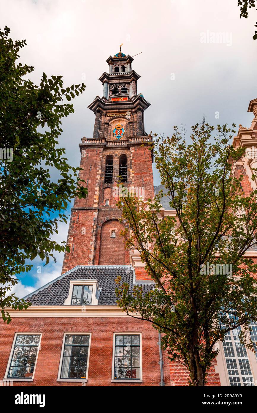 Amsterdam, NL - October 10, 2021: The Westerkerk, Western Church is a ...