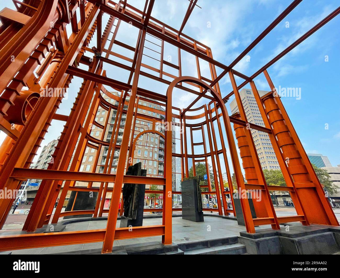 Rotterdam, Netherlands - October 10, 2021: Reconstruction of the ...