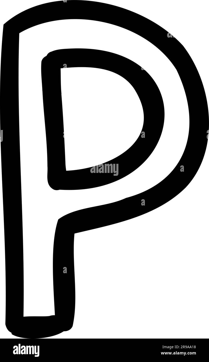 Capital P letter of latin english outline font Stock Vector Image & Art ...
