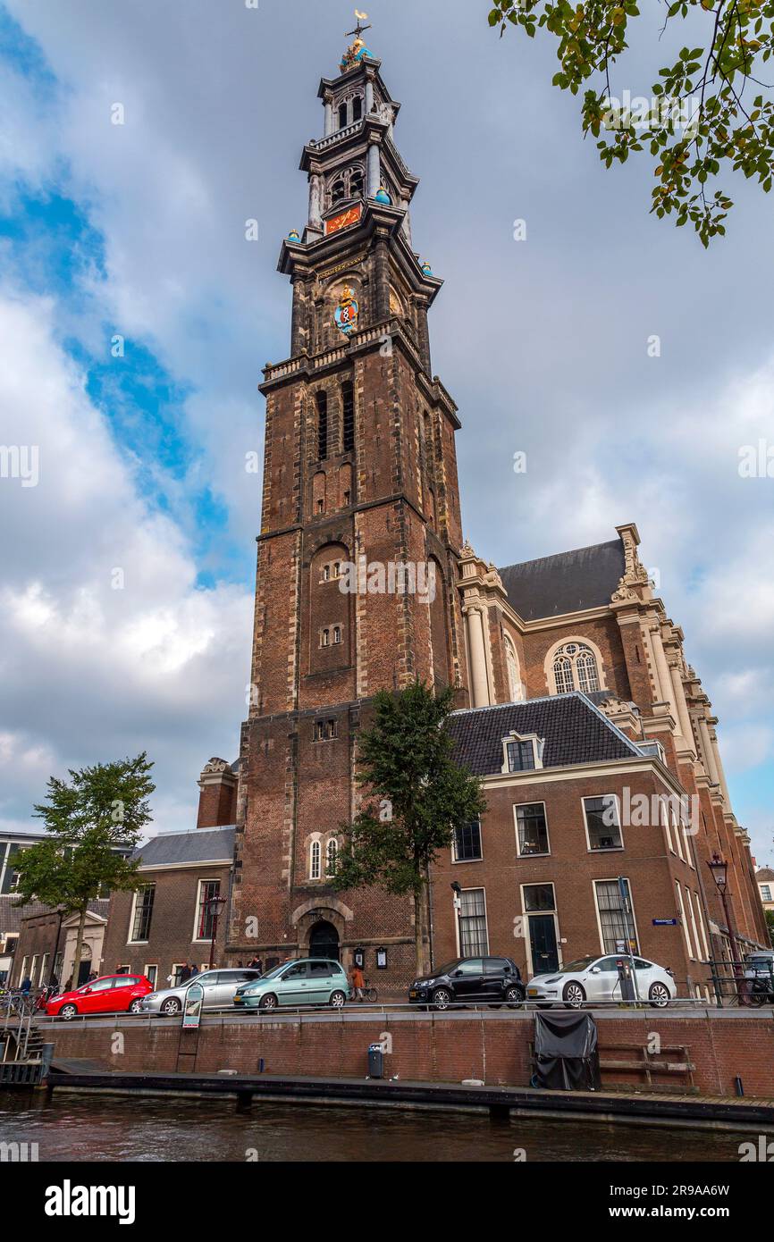 Amsterdam, NL - October 10, 2021: The Westerkerk, Western Church is a ...