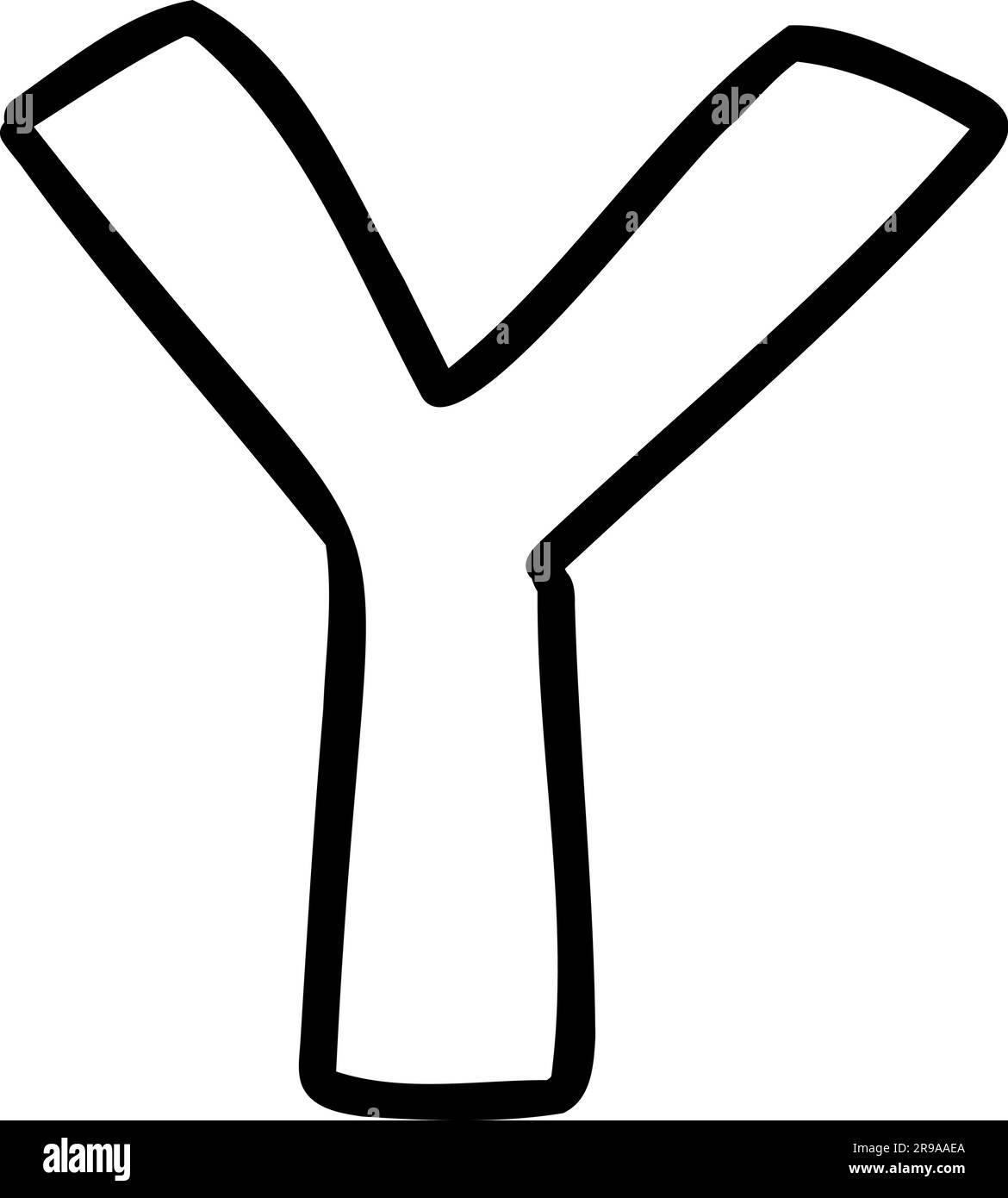 Cartoon Y letter of latin english outline abc Stock Vector Image & Art ...