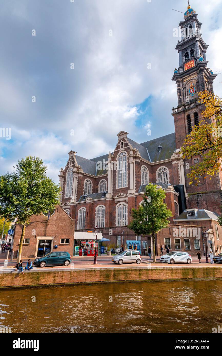 Amsterdam, NL - October 10, 2021: The Westerkerk, Western Church is a ...