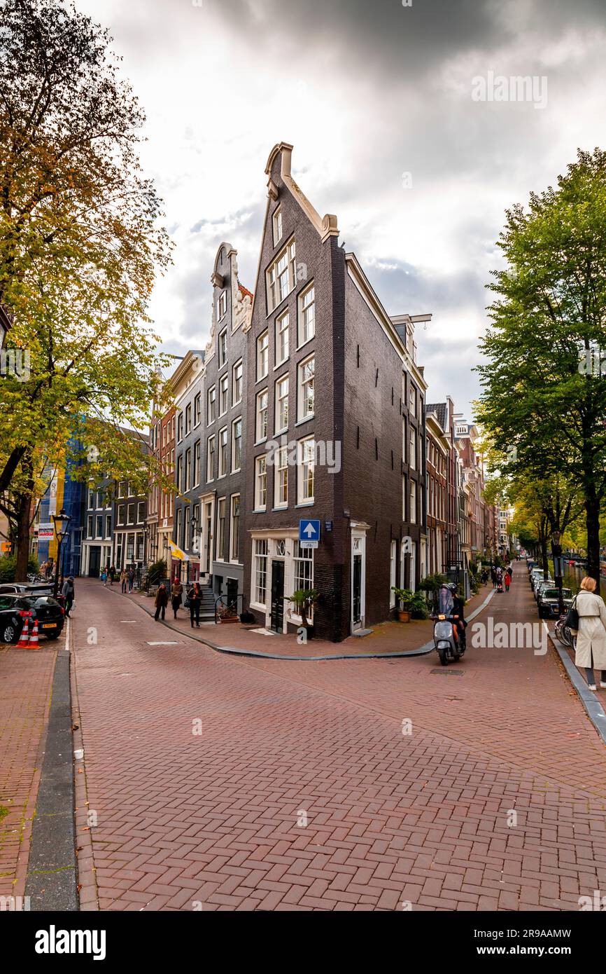 Amsterdam, NL - October 10, 2021: Street view and generic architecture ...