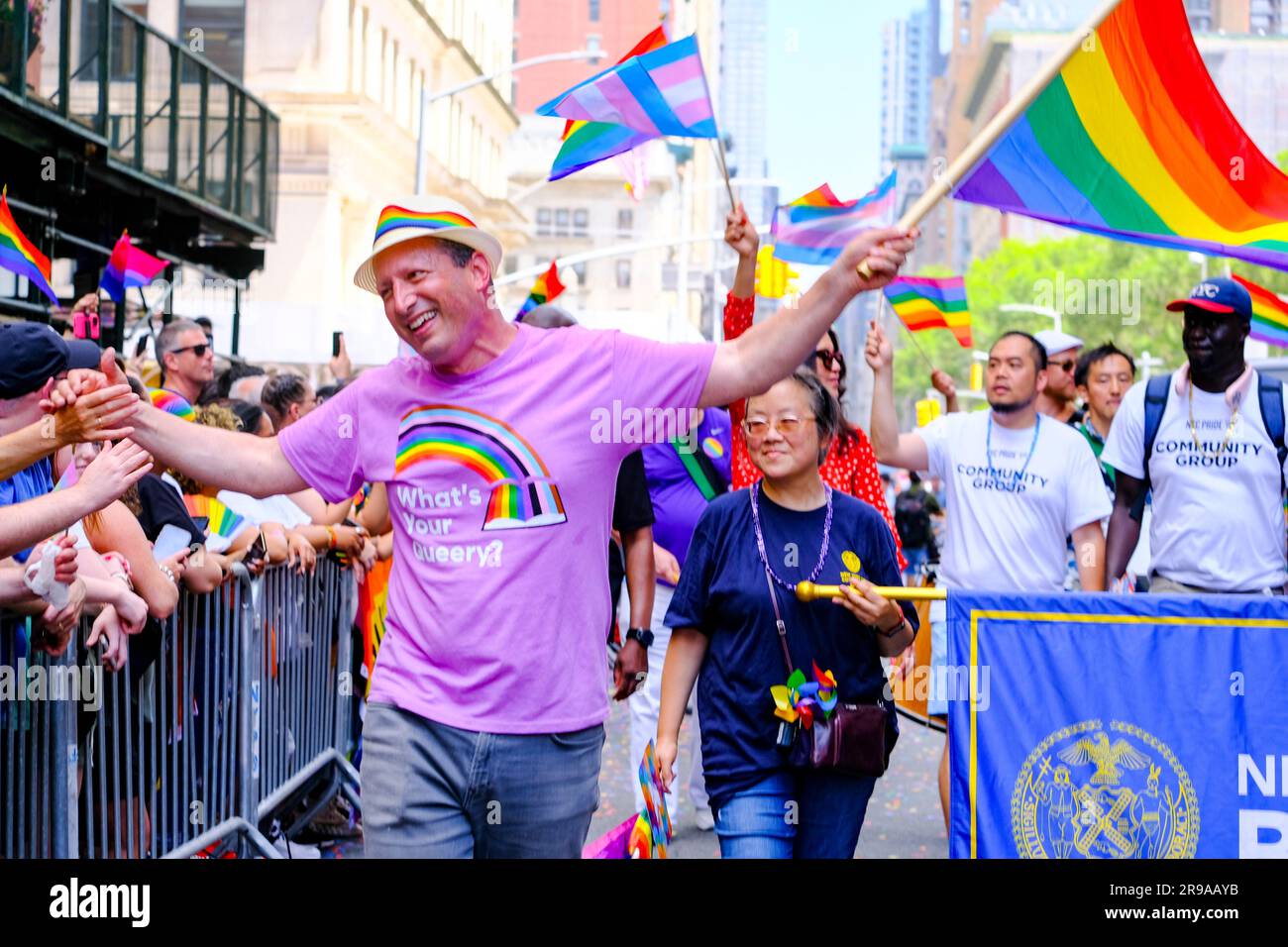 New York, NY, USA. 25th June, 2023. ComptrollerÊBrad Lander walks the 54th New York City Pride ...