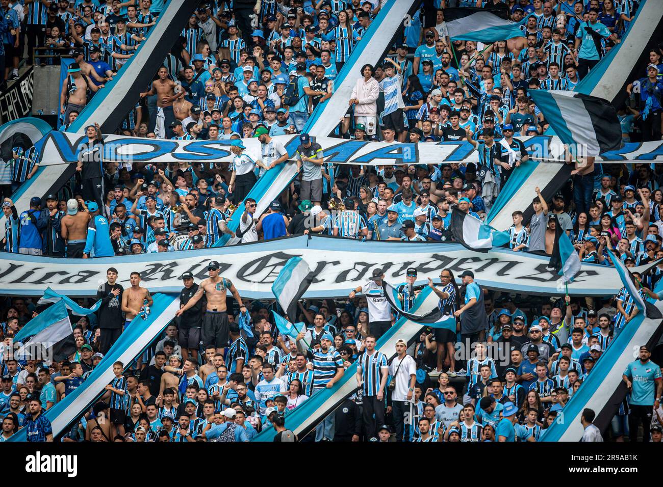 Porto Alegre, Brazil. 25th June, 2023. Arena do Gremio Fans of Gremio ...