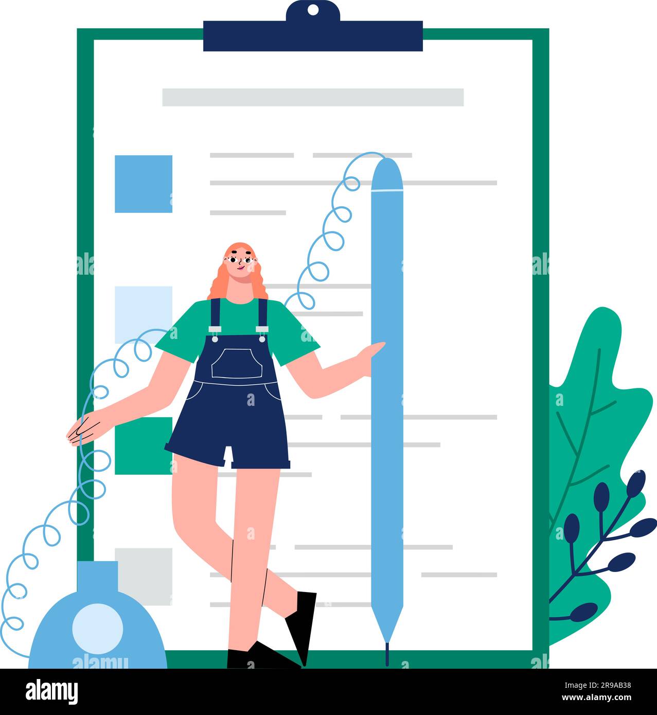 Business office manager with pen and clipboard. Document signature ...