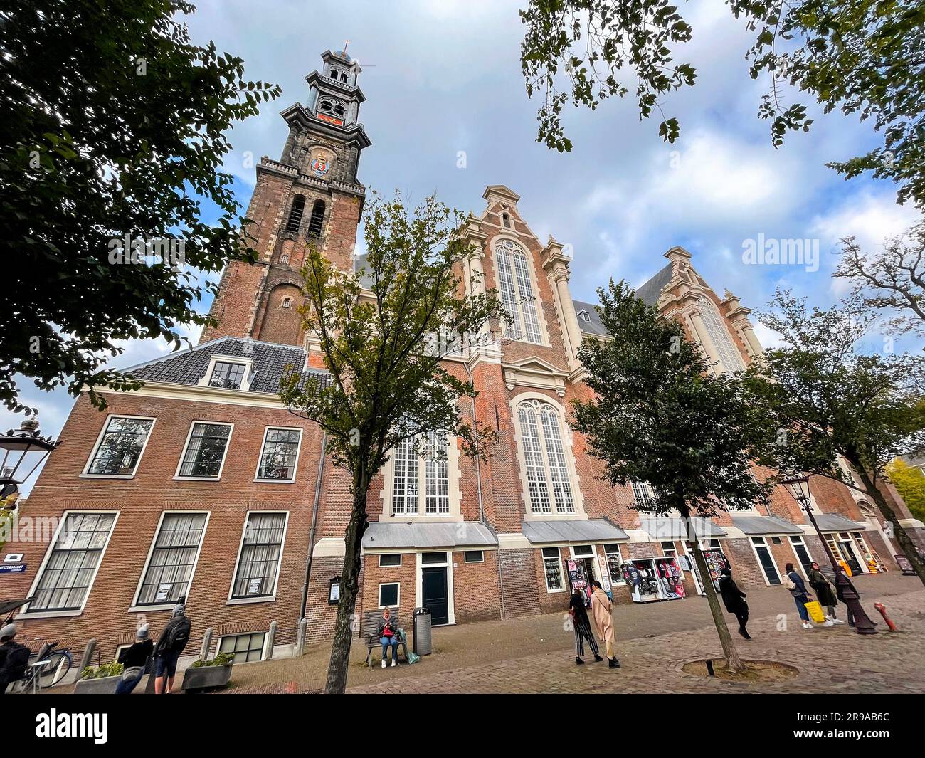 Amsterdam, NL - October 10, 2021: The Westerkerk, Western Church is a ...
