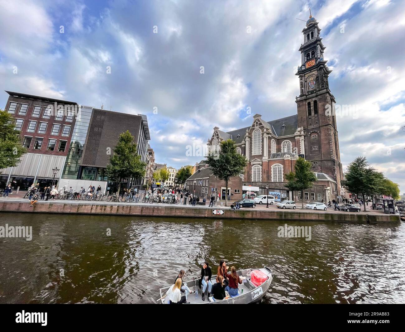 Amsterdam, NL - October 10, 2021: The Westerkerk, Western Church is a ...