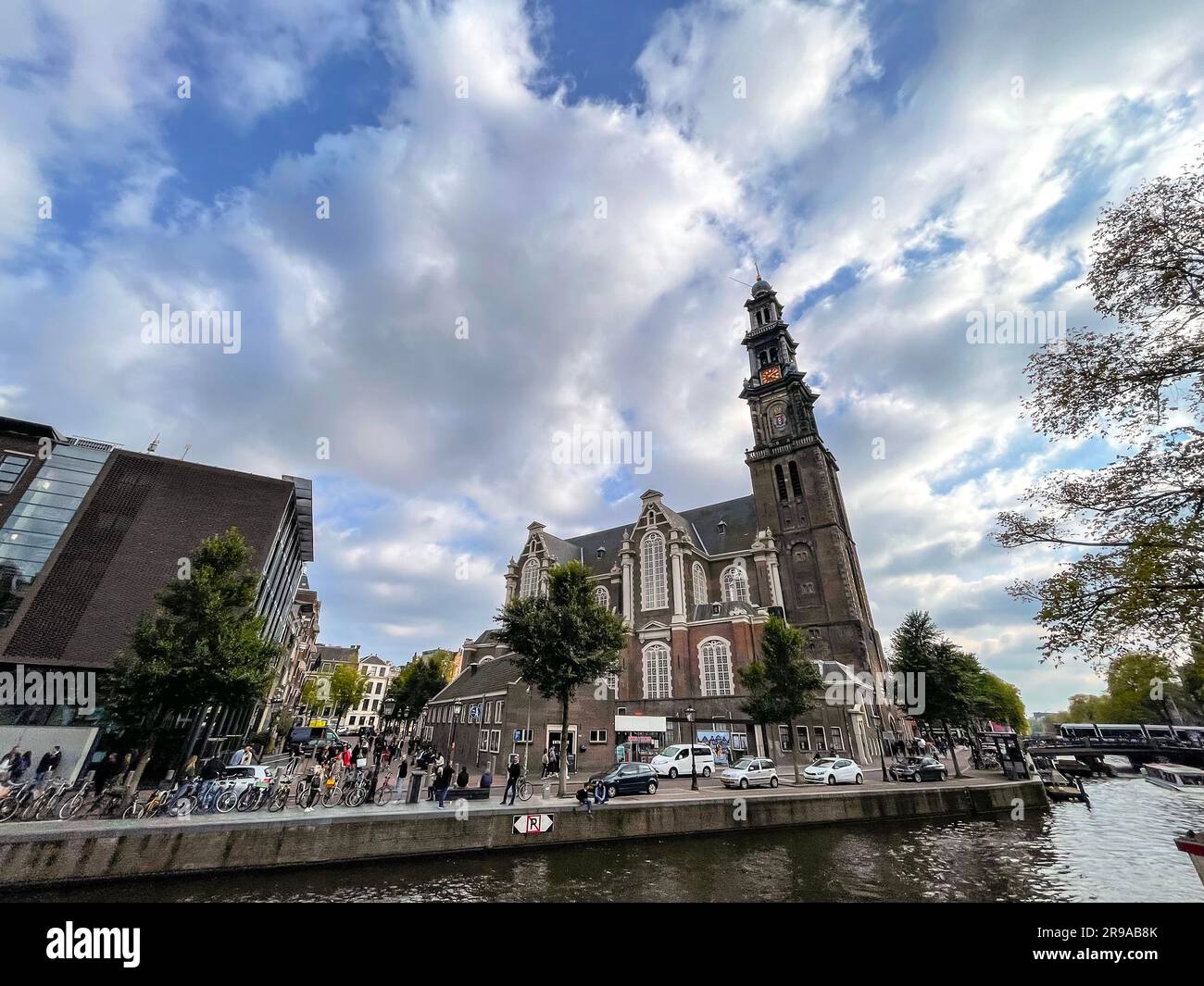 Amsterdam, NL - October 10, 2021: The Westerkerk, Western Church is a ...