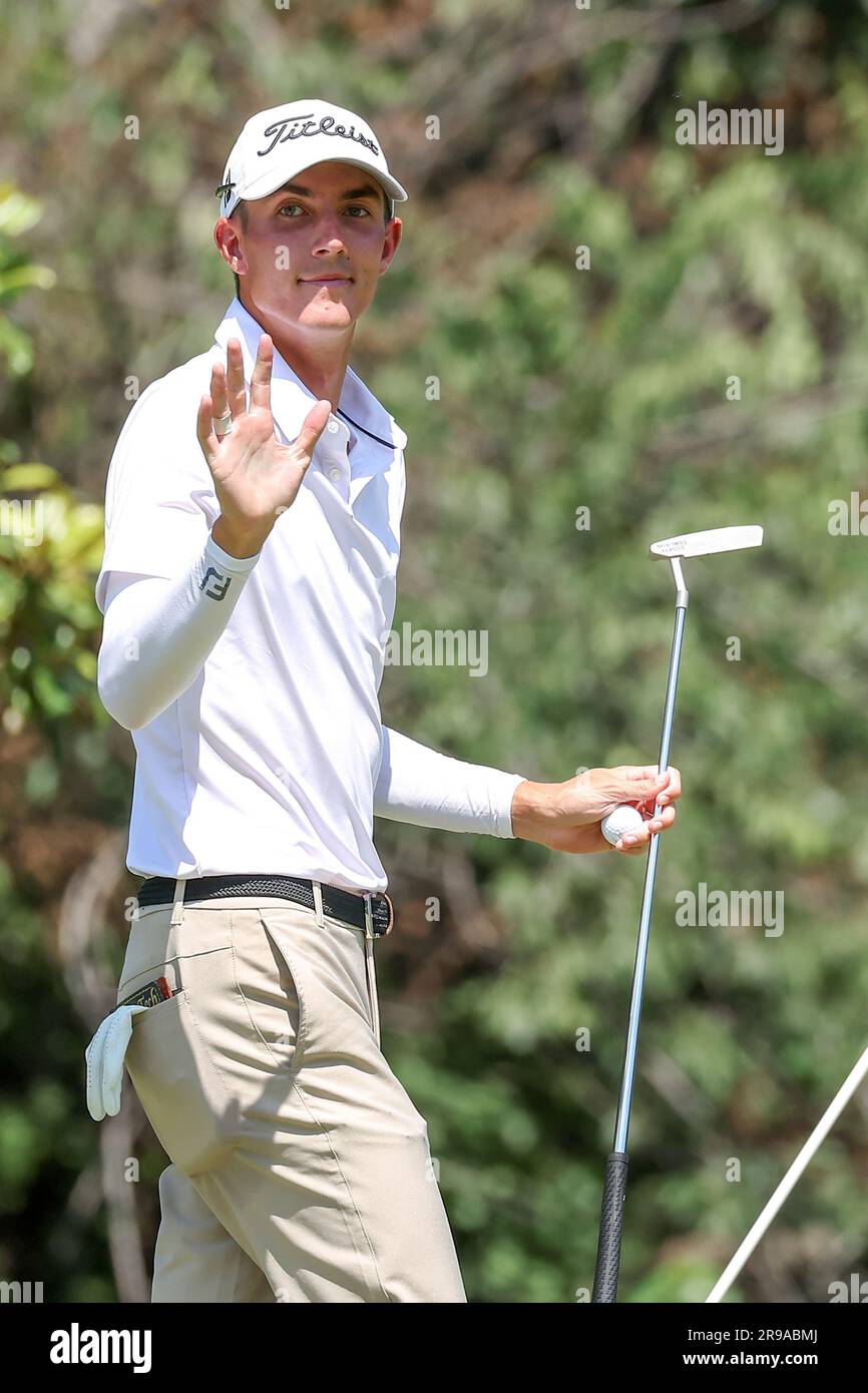Norman, OK, USA. 25th June, 2023. Ross Steelman on the 17th green ...