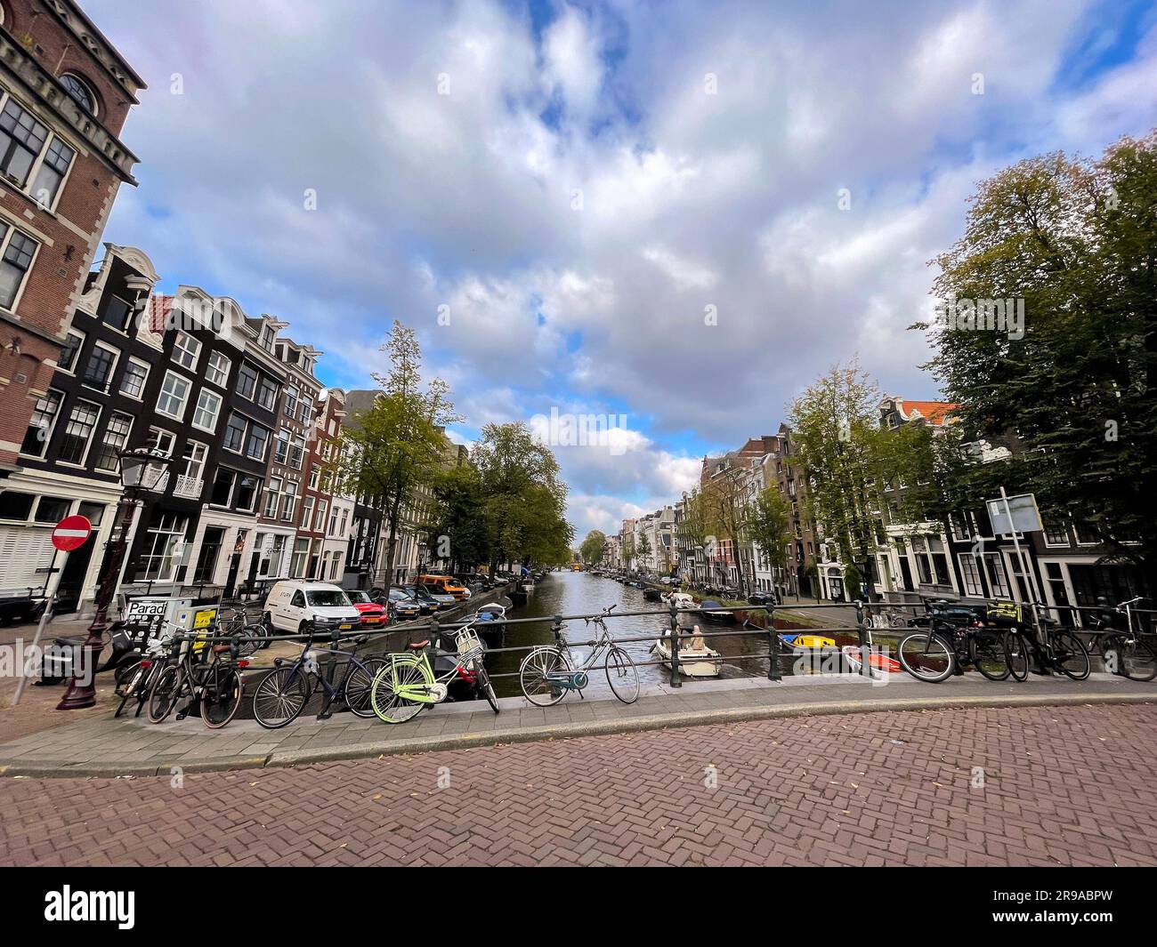 Amsterdam, NL - October 10, 2021: Canals and typical dutch architecture ...
