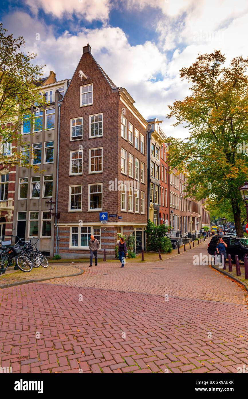 Amsterdam, NL - October 10, 2021: Street view and generic architecture ...