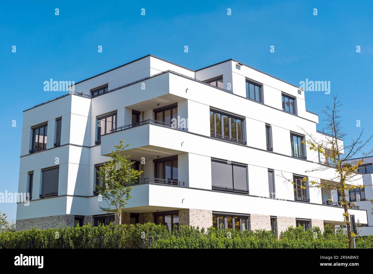 White modern city villa seen in Berlin, Germany Stock Photo - Alamy